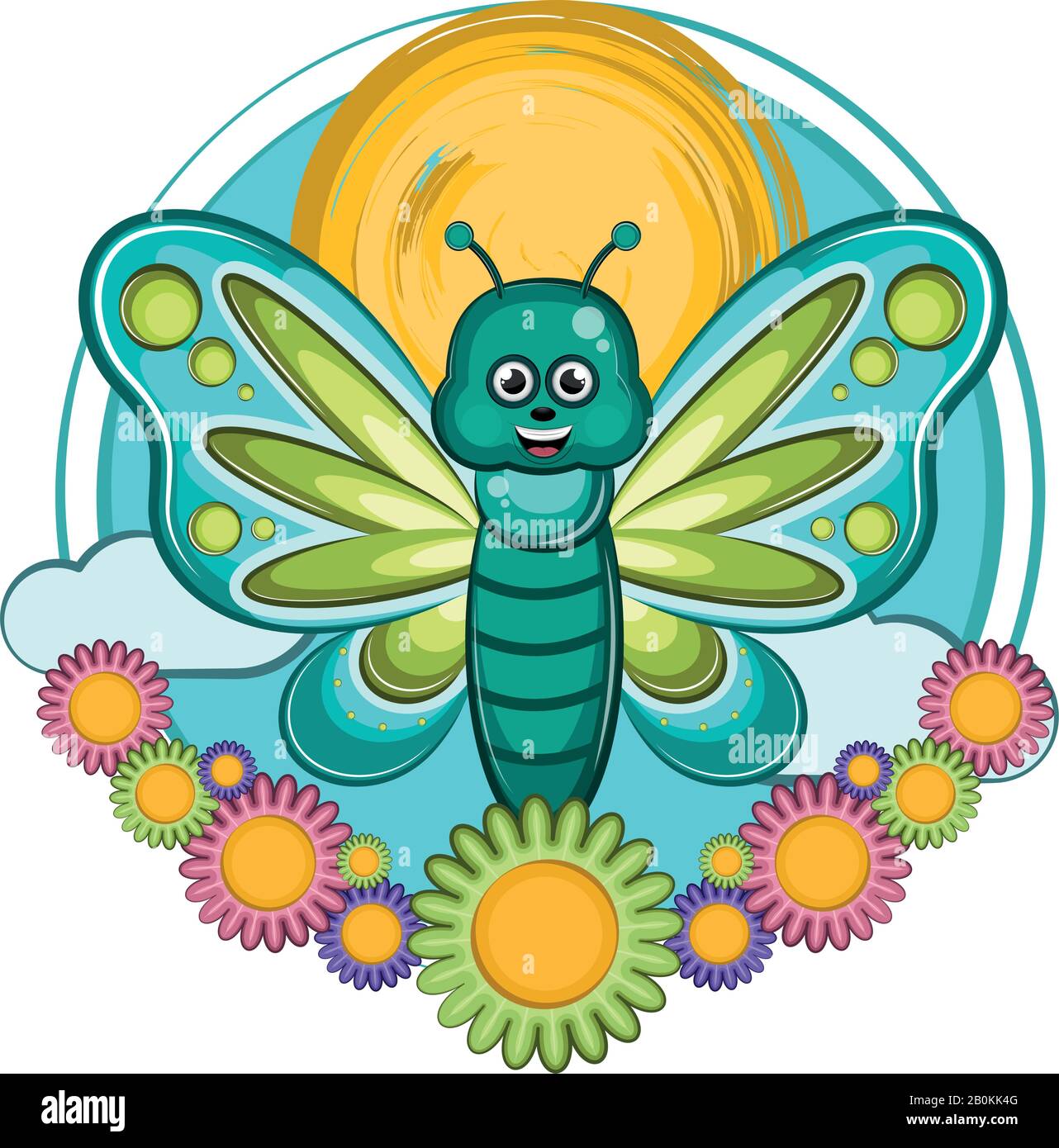 Happy butterfly Stock Vector Images - Alamy