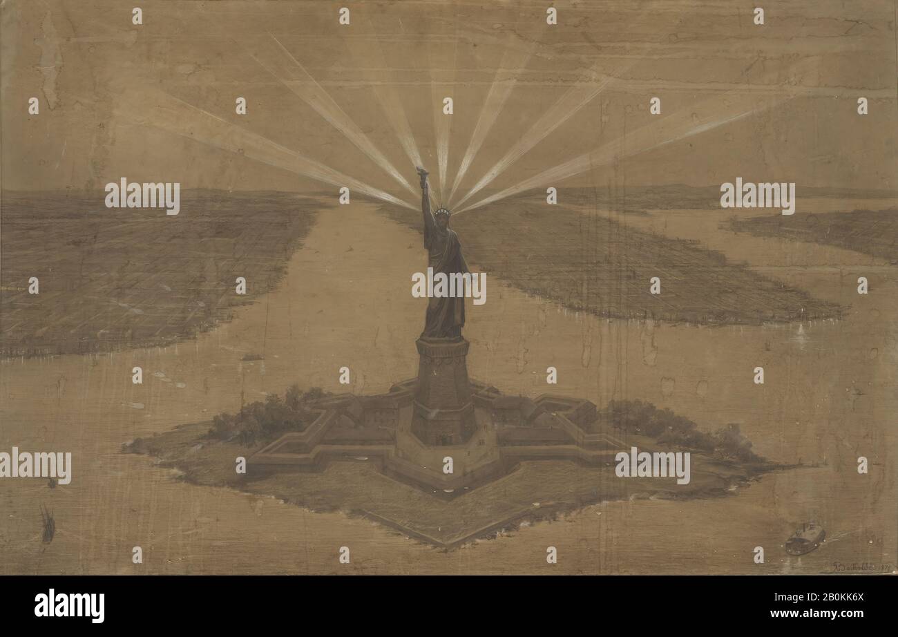 Frédéric-Auguste Bartholdi, Presentation Drawing of The Statue of ...