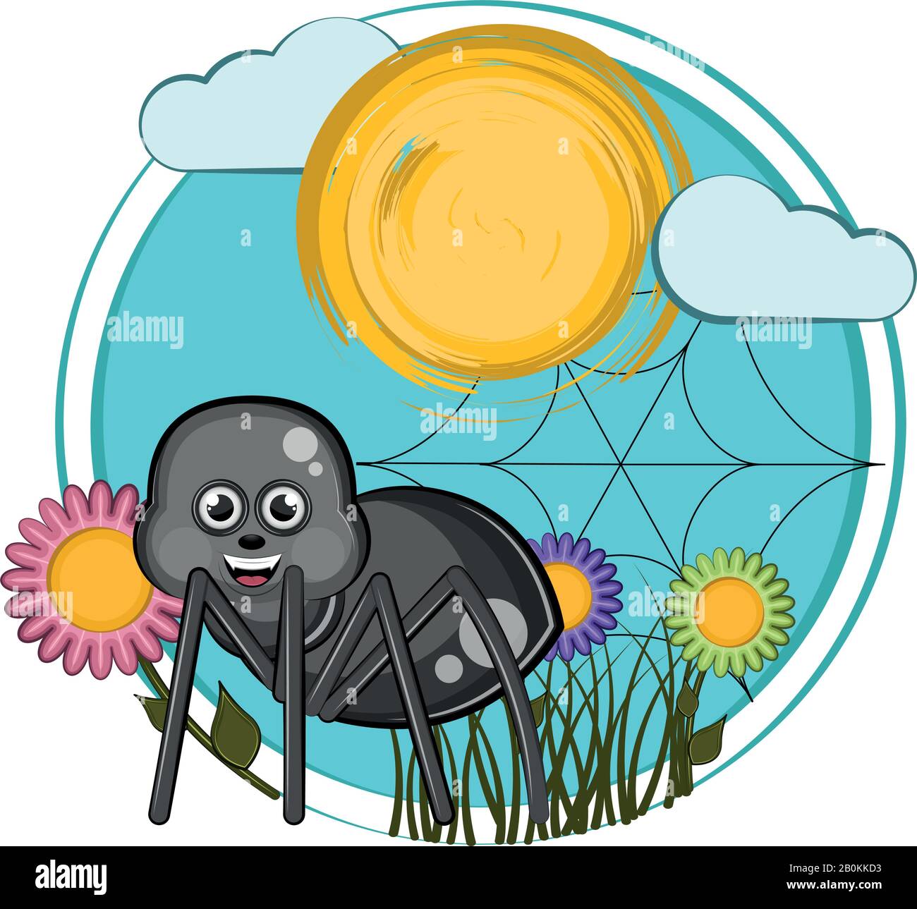 Cartoon of a cute happy spider Stock Vector Image & Art - Alamy