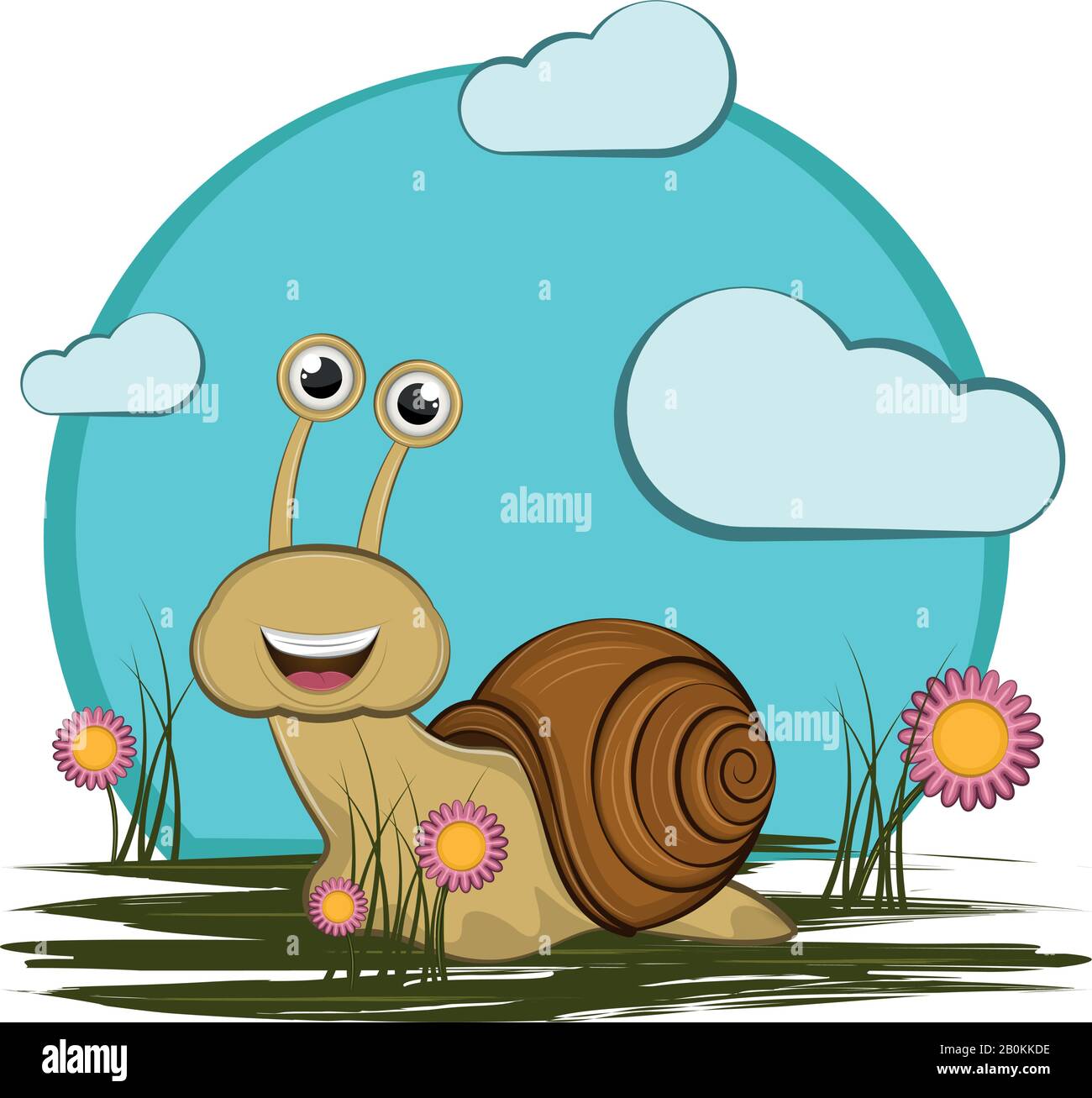 Cartoon of a cute happy snail Stock Vector Image & Art - Alamy