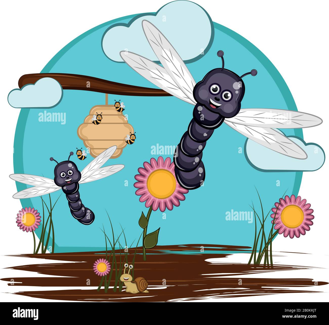 Insects in a tree Stock Vector Images - Alamy