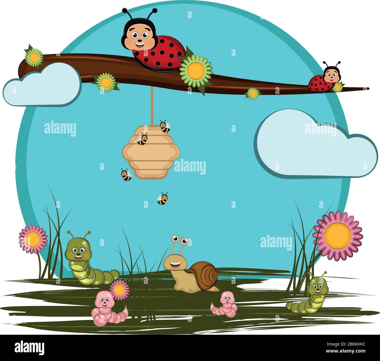 Insects in a tree Stock Vector Images - Alamy