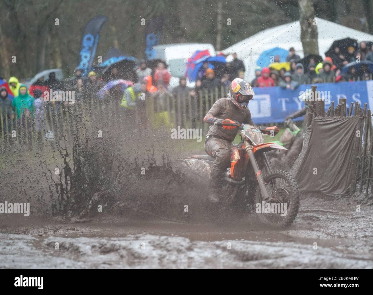 Rene Hofer accelerates through the mud during the MX2 250 Race 1 at the ...