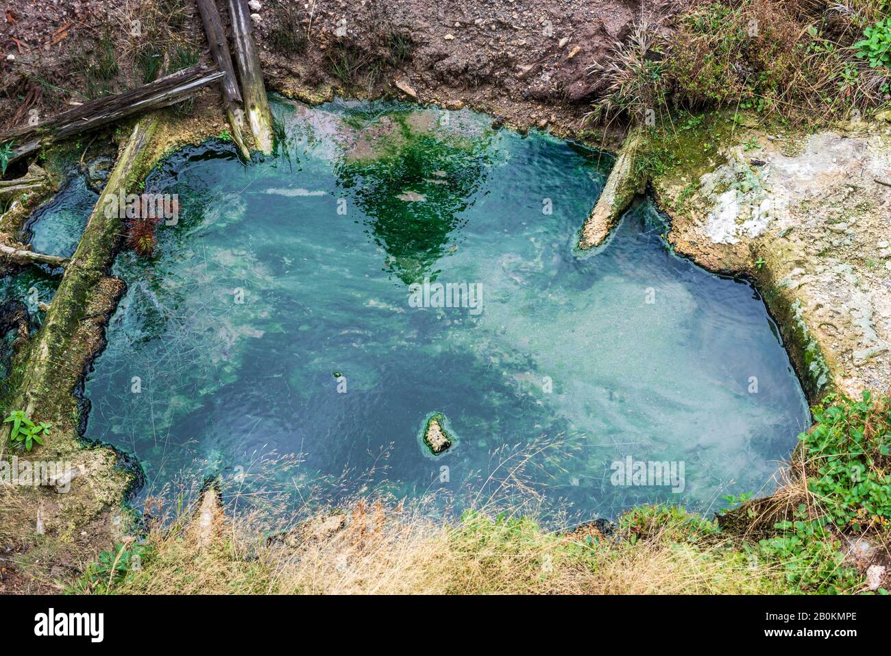Blue green hot springs, closeup Stock Photo - Alamy