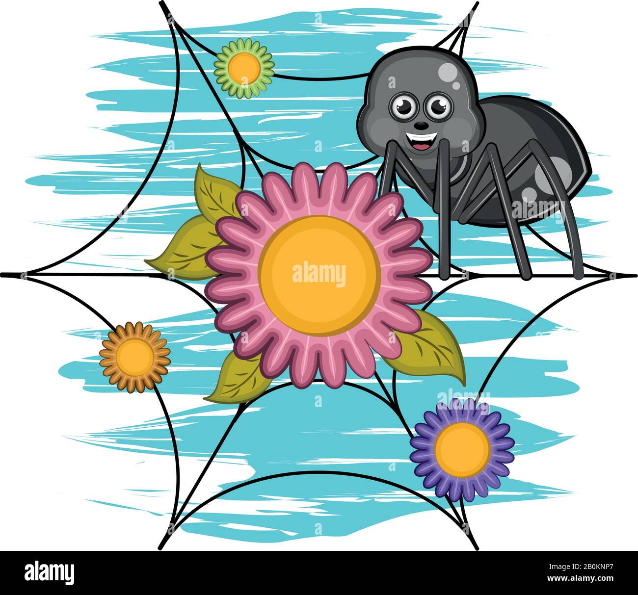 Cartoon of a cute happy spider Stock Vector Image & Art - Alamy