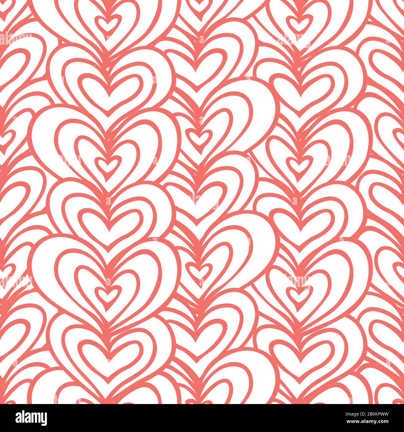 Vector white wireframe overlapping hearts repeat pattern. Suitable for ...