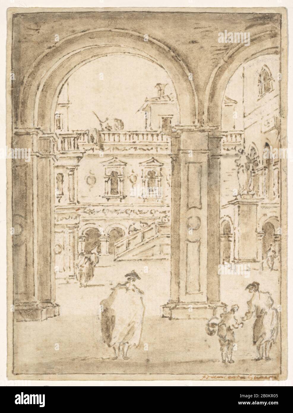 Giacomo Guardi, The Courtyard of the Doges' Palace, Giacomo Guardi ...