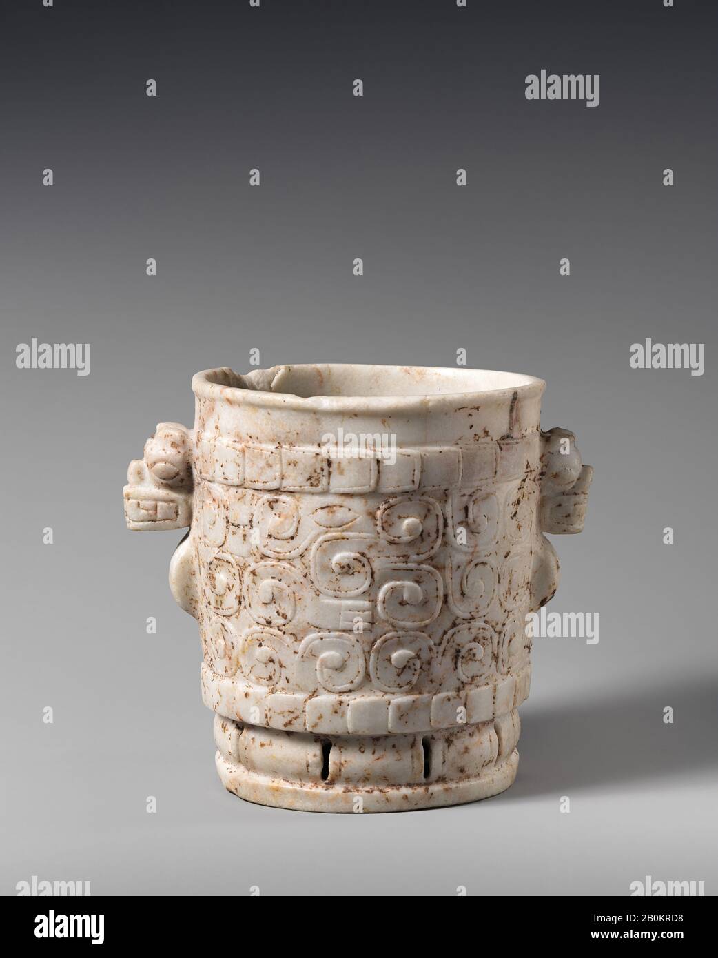 Pedestal Bowl, Maya, 9th–10th century, Honduras, Maya, Marble, H. 5 7/8 ...