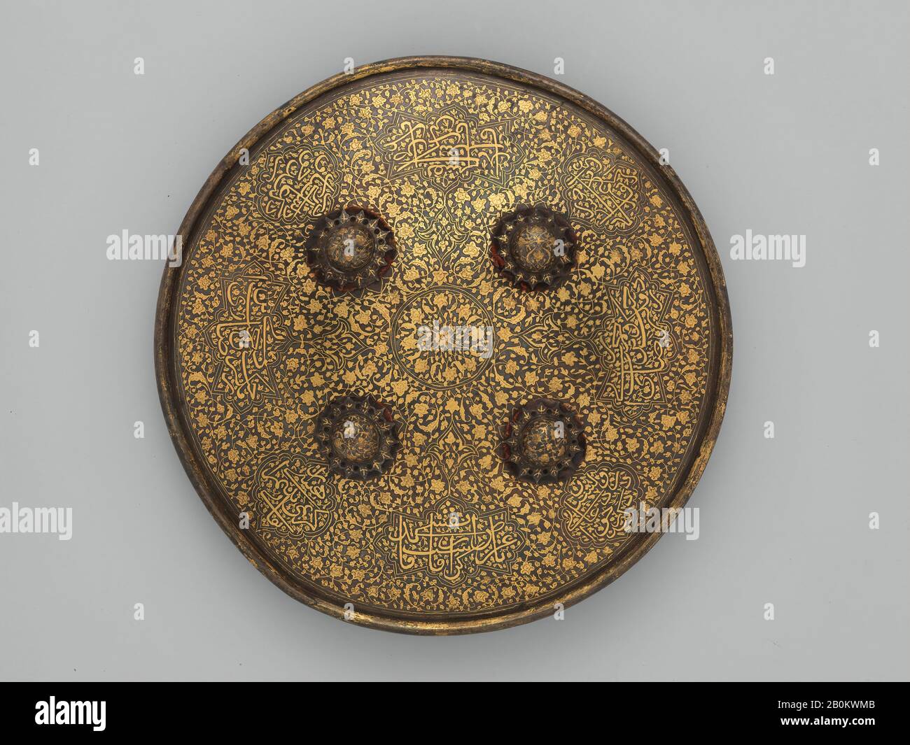 Shield (Sipar), Persian, late 18th–19th century, Persian, Steel, gold ...