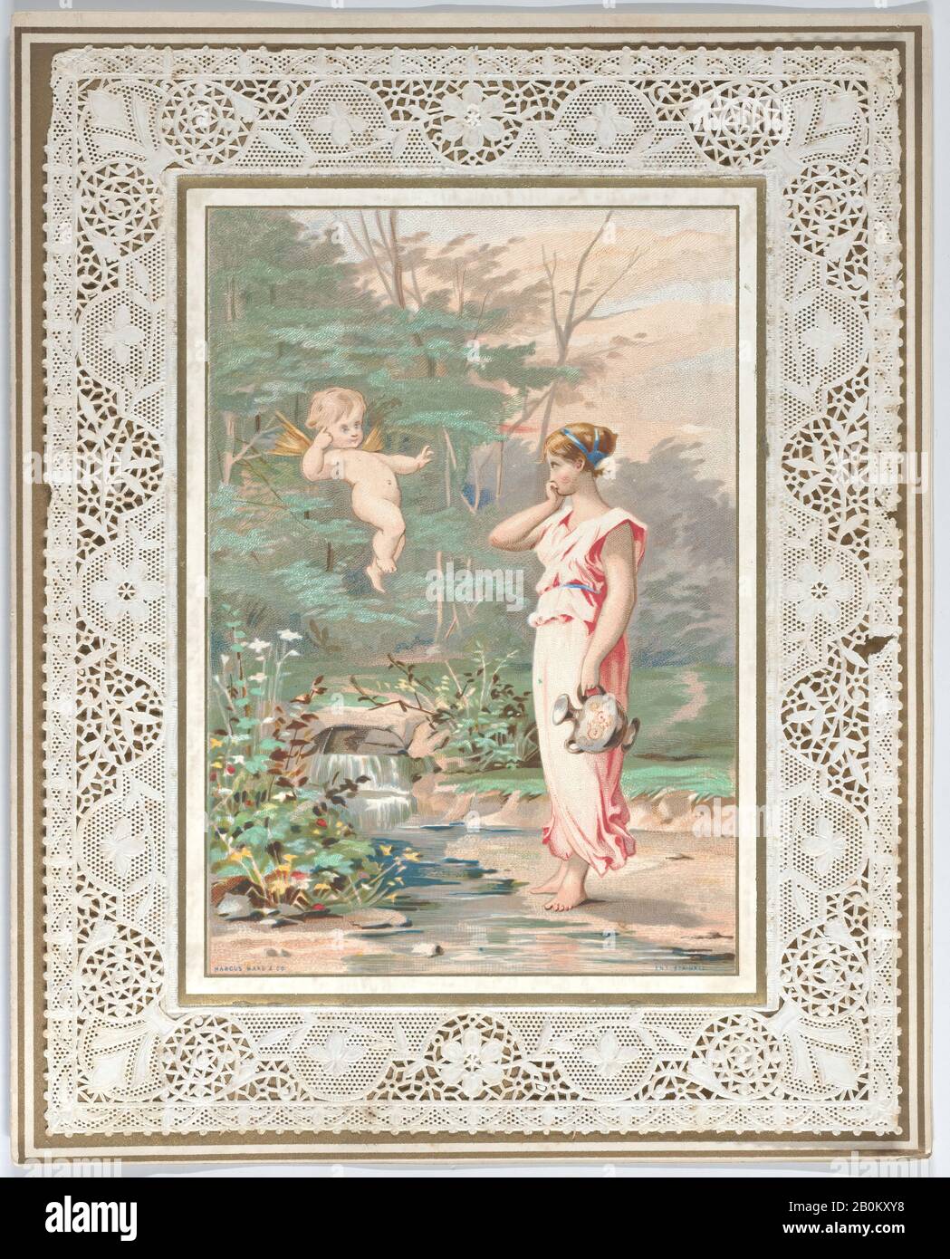 Chromolithography gold lithography openwork lace paper hi-res stock ...