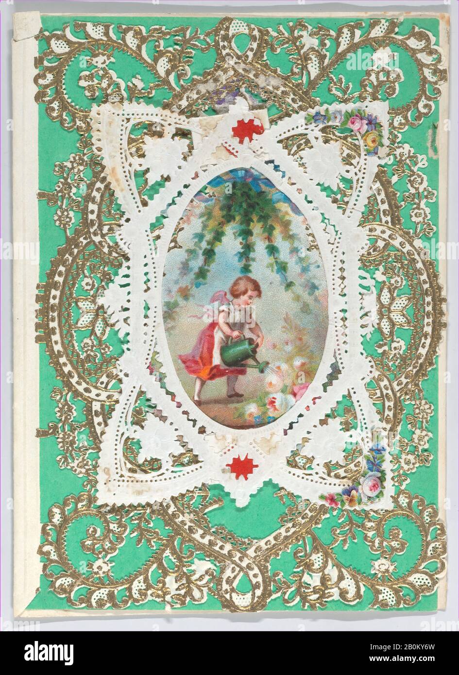 Anonymous, Valentine, Anonymous, 1878, Cameo-embossed, gilded open-work ...