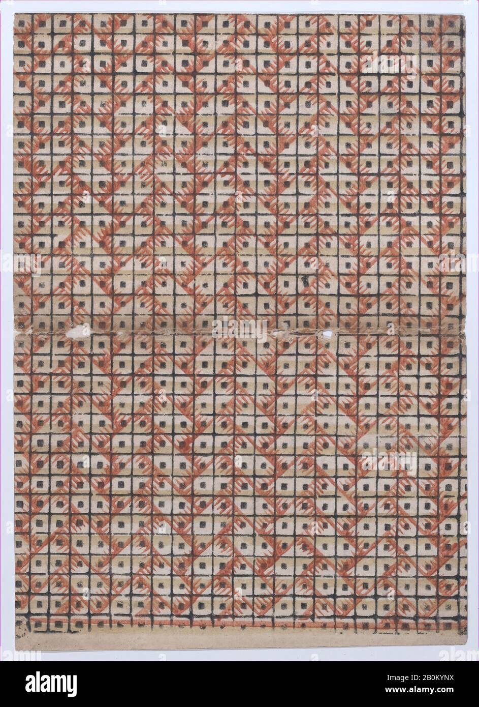 Anonymous, Book cover with overall grid pattern with geometric designs ...