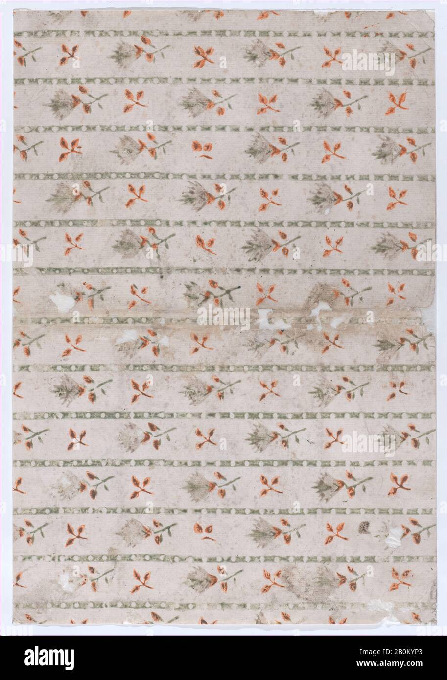 Anonymous, Book cover with overall leaf and stripe pattern, Anonymous ...