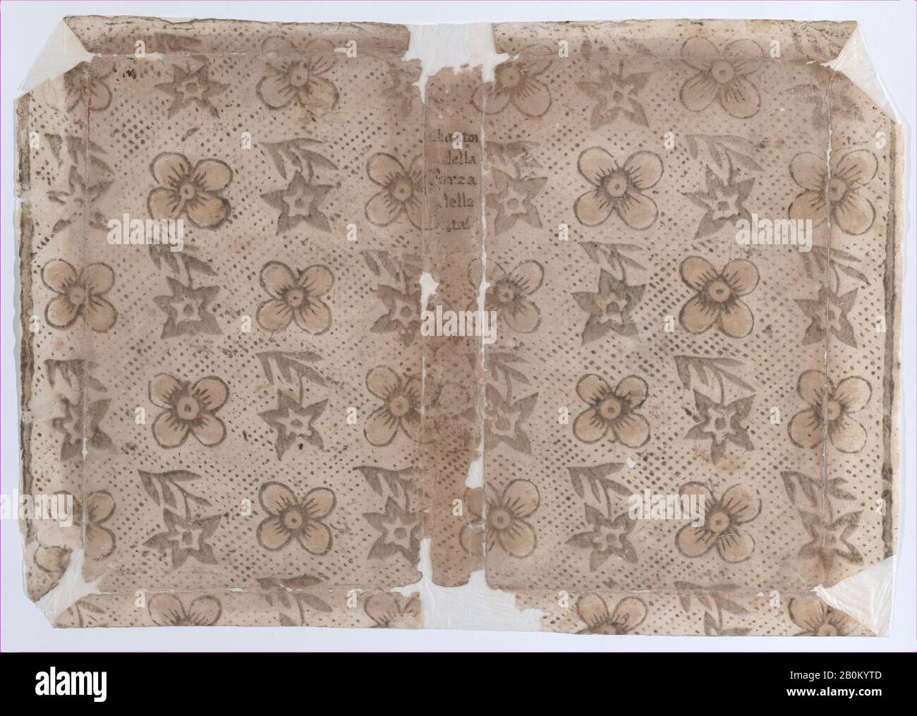 Anonymous, Book cover with floral and dot pattern, Anonymous, 19th ...