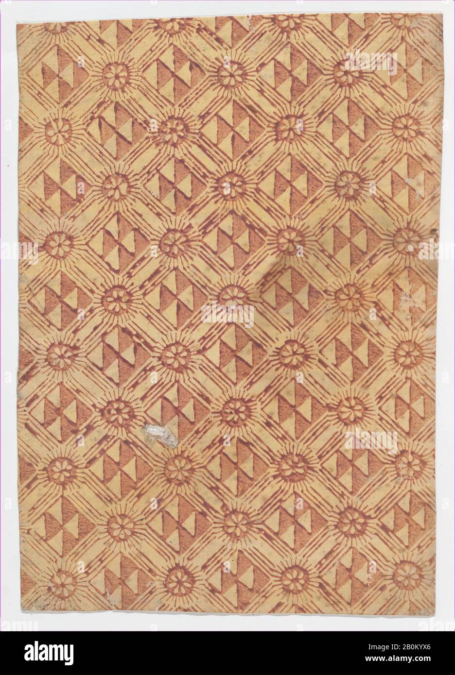 Anonymous, Sheet with overall pattern of triangles and rosettes ...