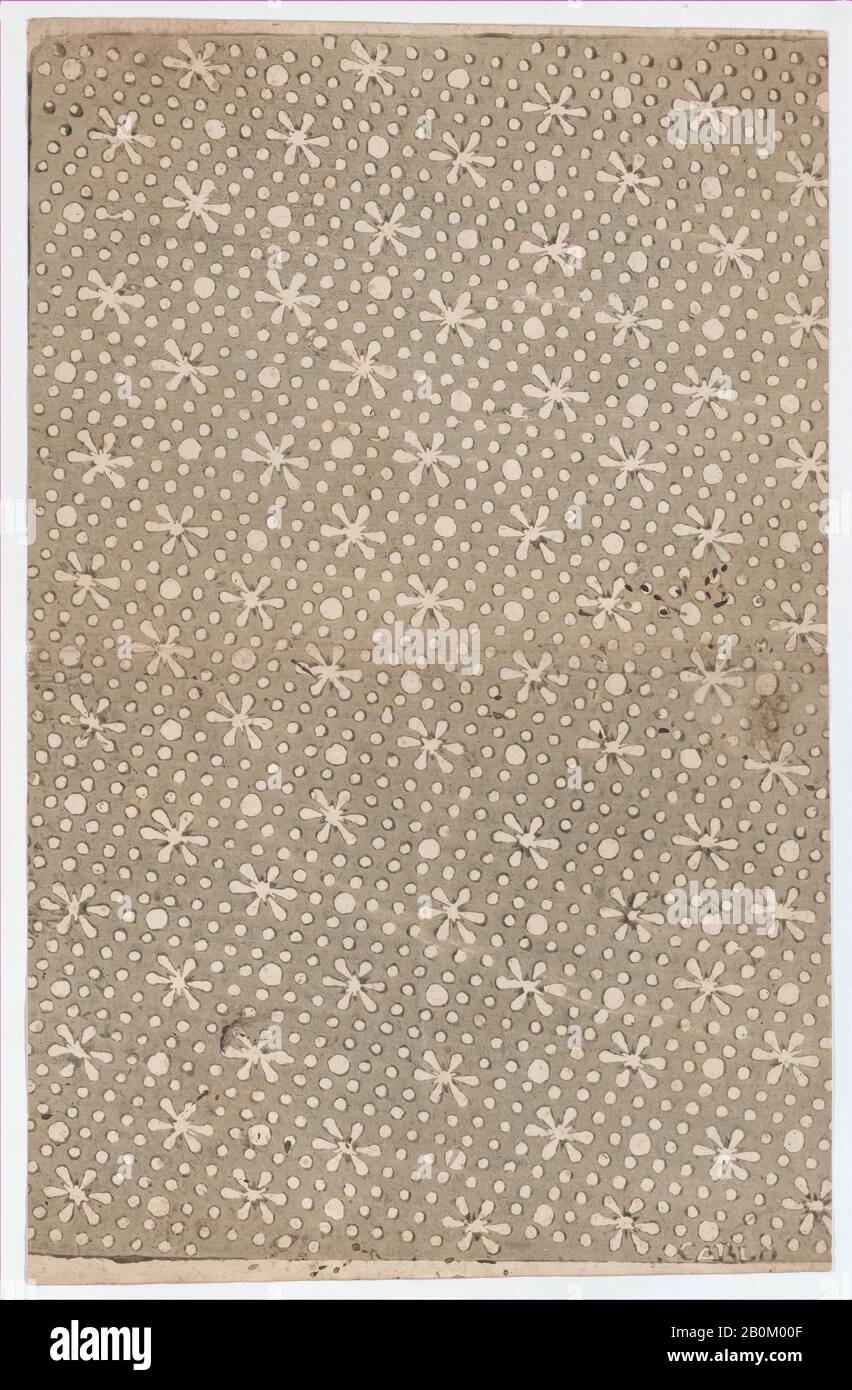 Anonymous, Sheet with overall flower and dot pattern, Anonymous, 19th ...