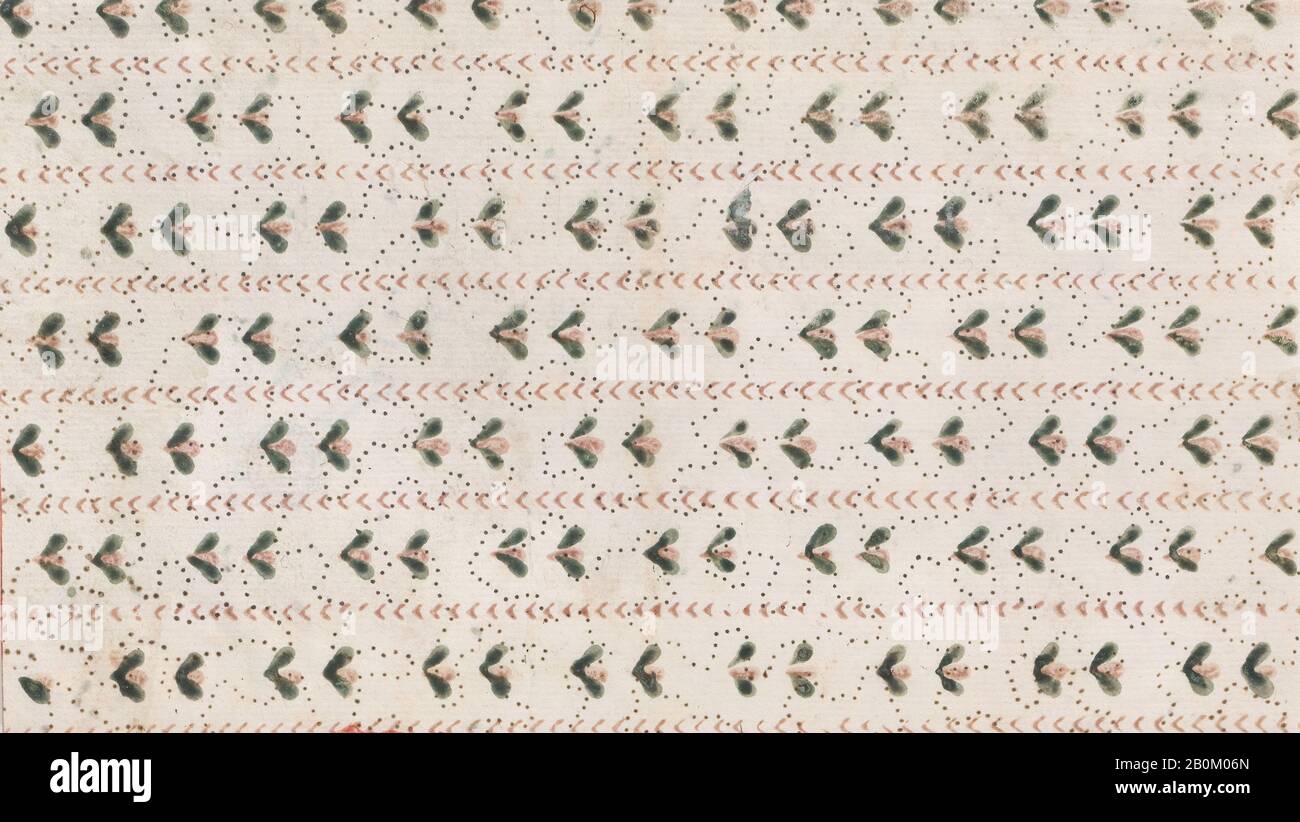 Anonymous, Sheet with overall dot and floral pattern, Anonymous, 19th ...