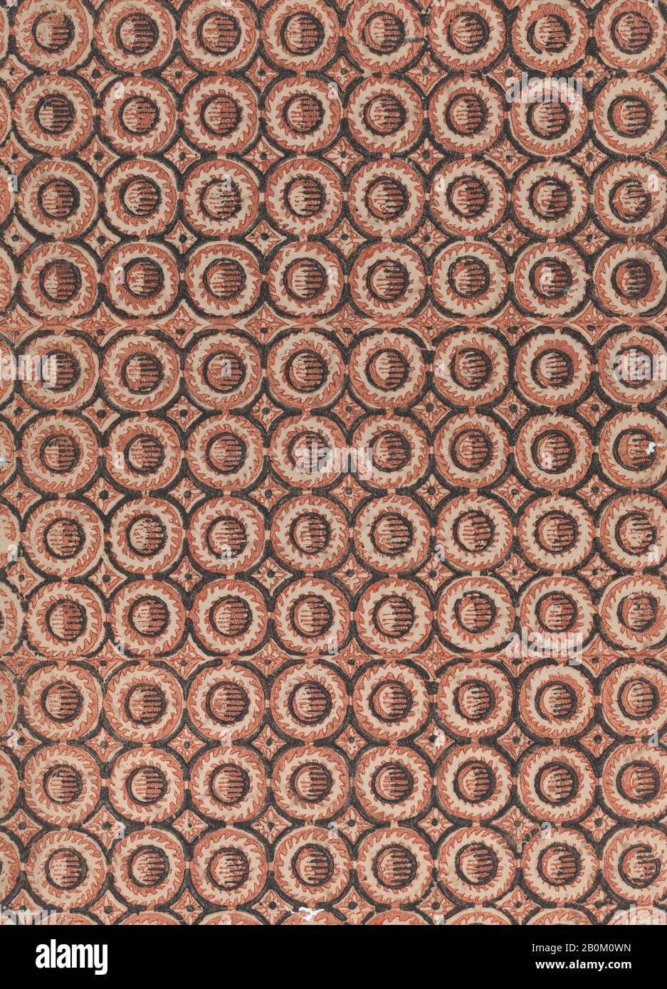 Anonymous, Sheet with overall red circular pattern, Anonymous, 18th ...