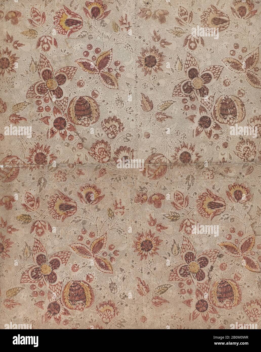 Anonymous, Book cover with overall floral and dot pattern, Anonymous ...