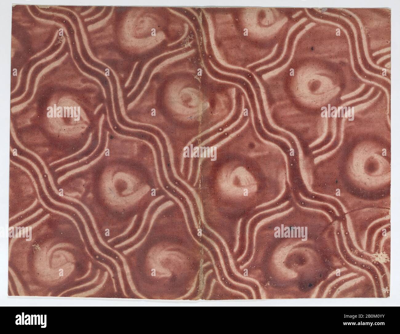 Anonymous, Book cover with overall pattern of red curved lines ...