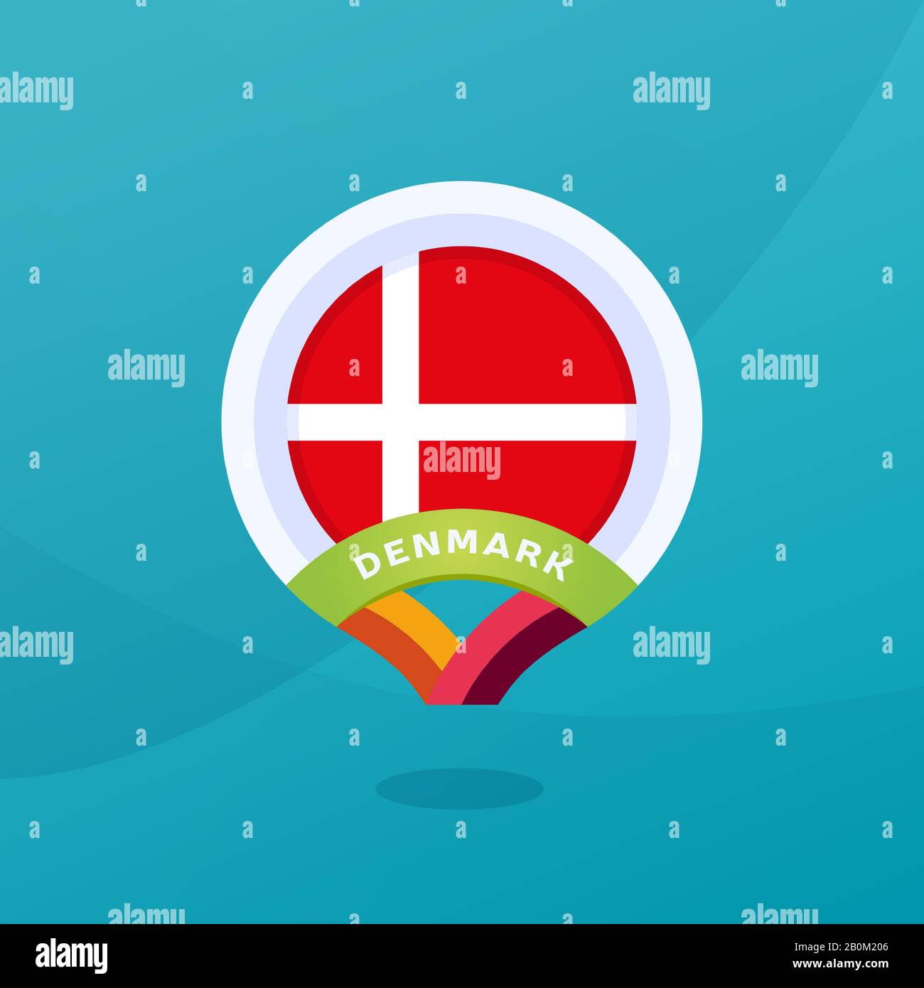 Denmark vector flag map location pin. European football 2020 tournament ...