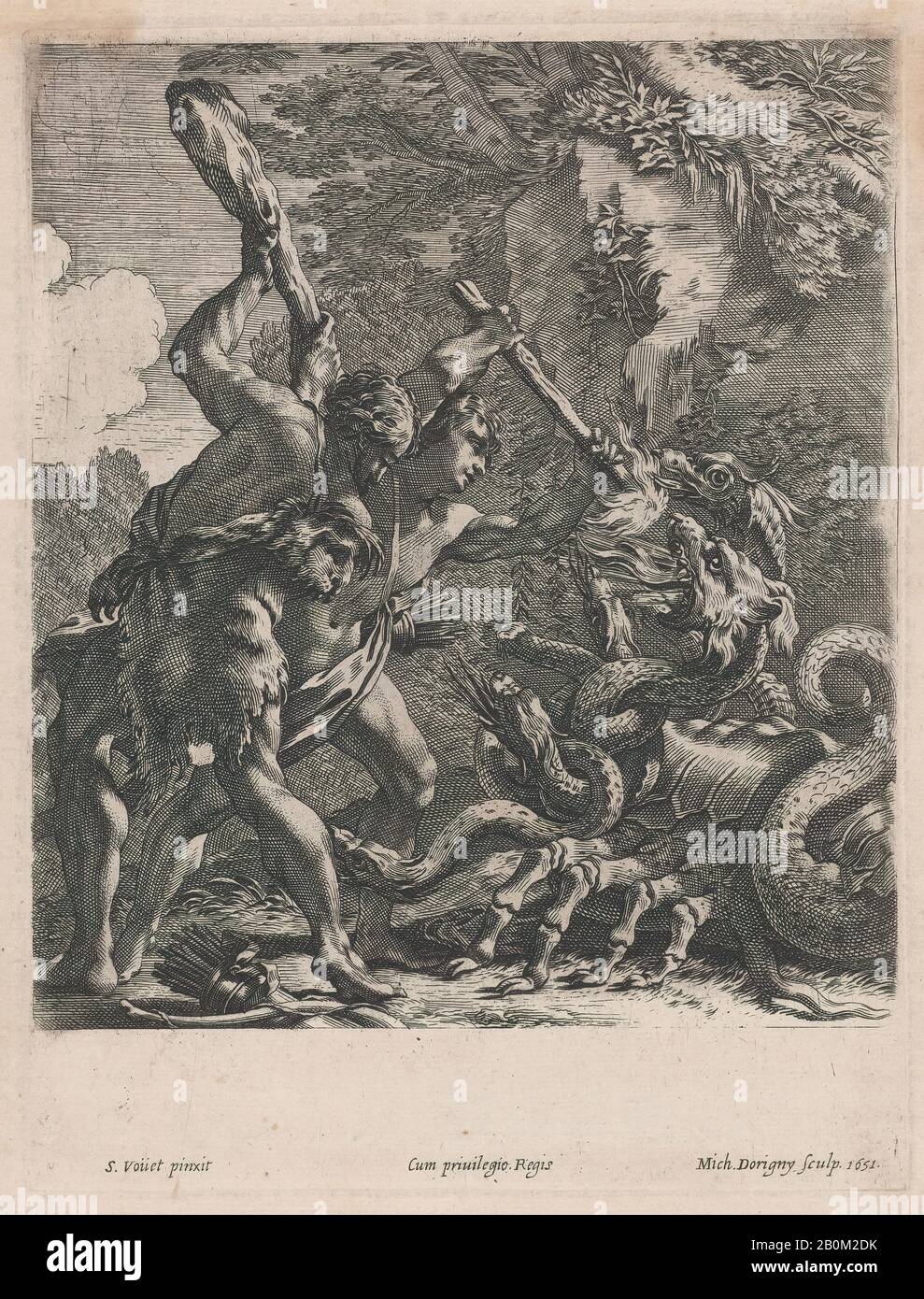 Michel Dorigny, Hercules and the Hydra, Michel Dorigny (French, Saint ...