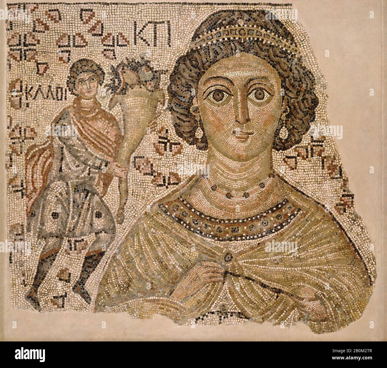 Fragment of a Floor Mosaic with a Personification of Ktisis, Byzantine ...