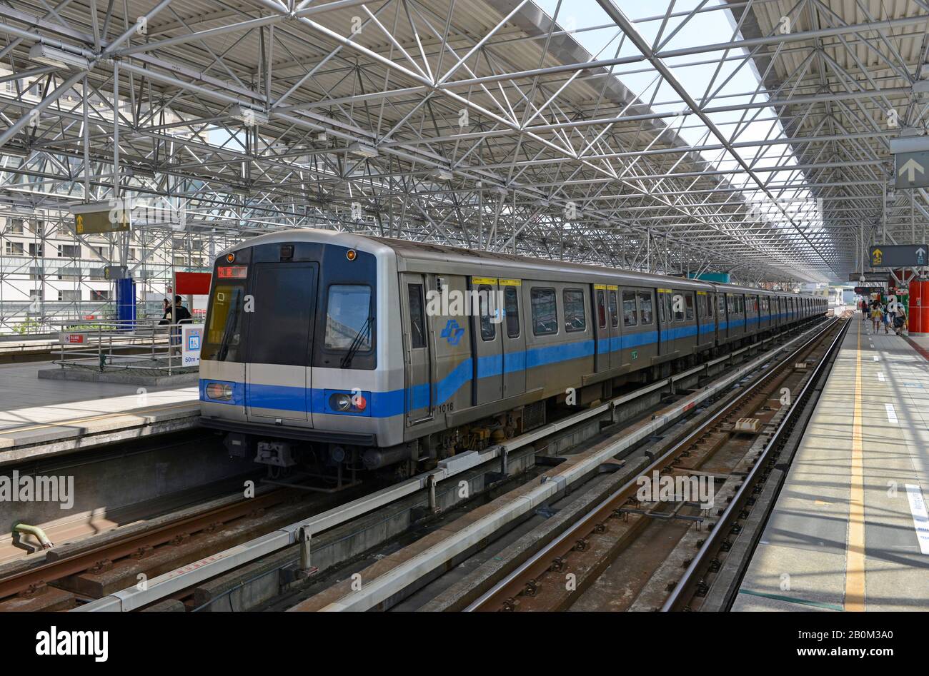 Train at Beitou station on the Taipei metro, Taiwan Stock Photo - Alamy