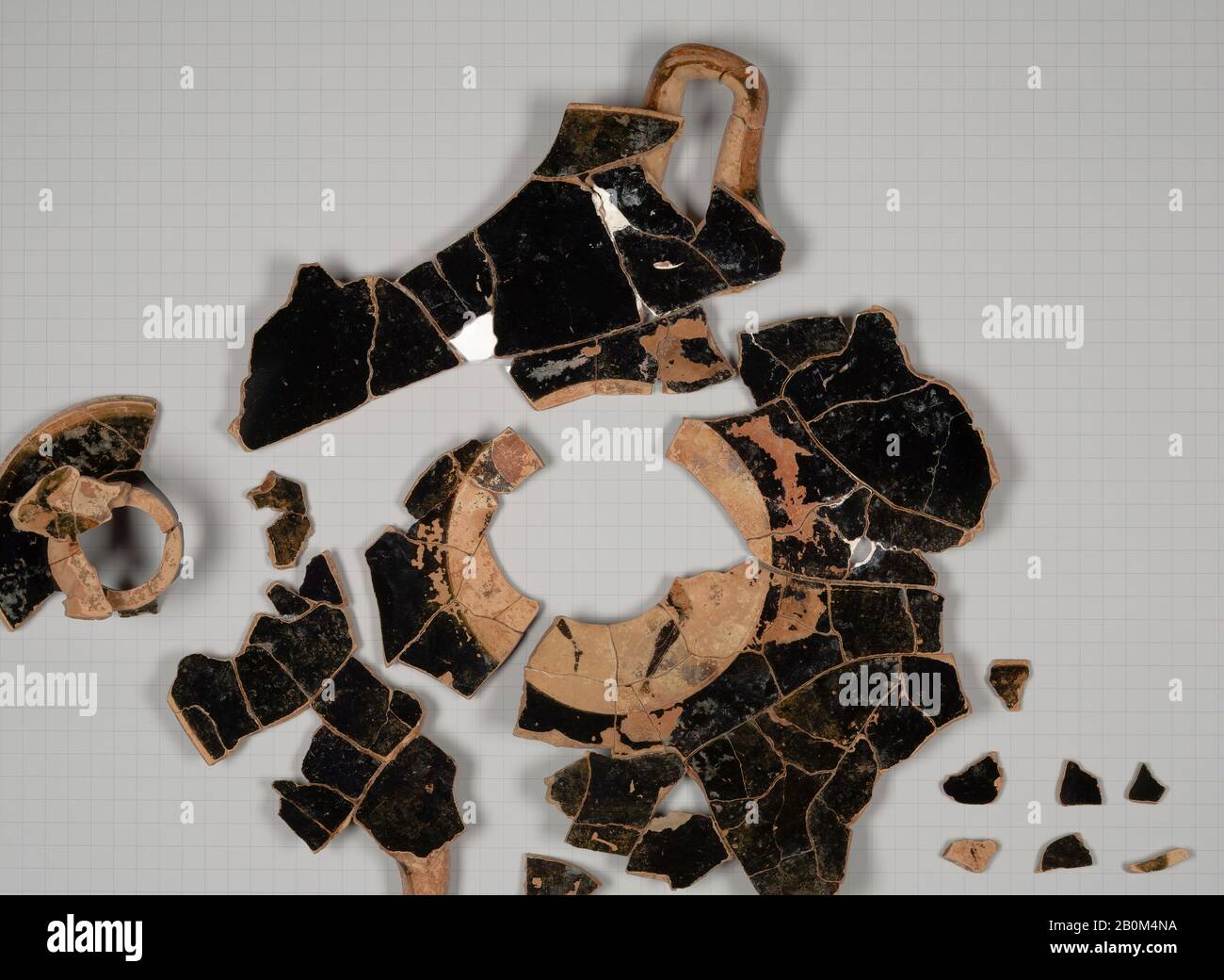 Terracotta fragments of a kylix (drinking cup), Greek, Attic, Archaic ...