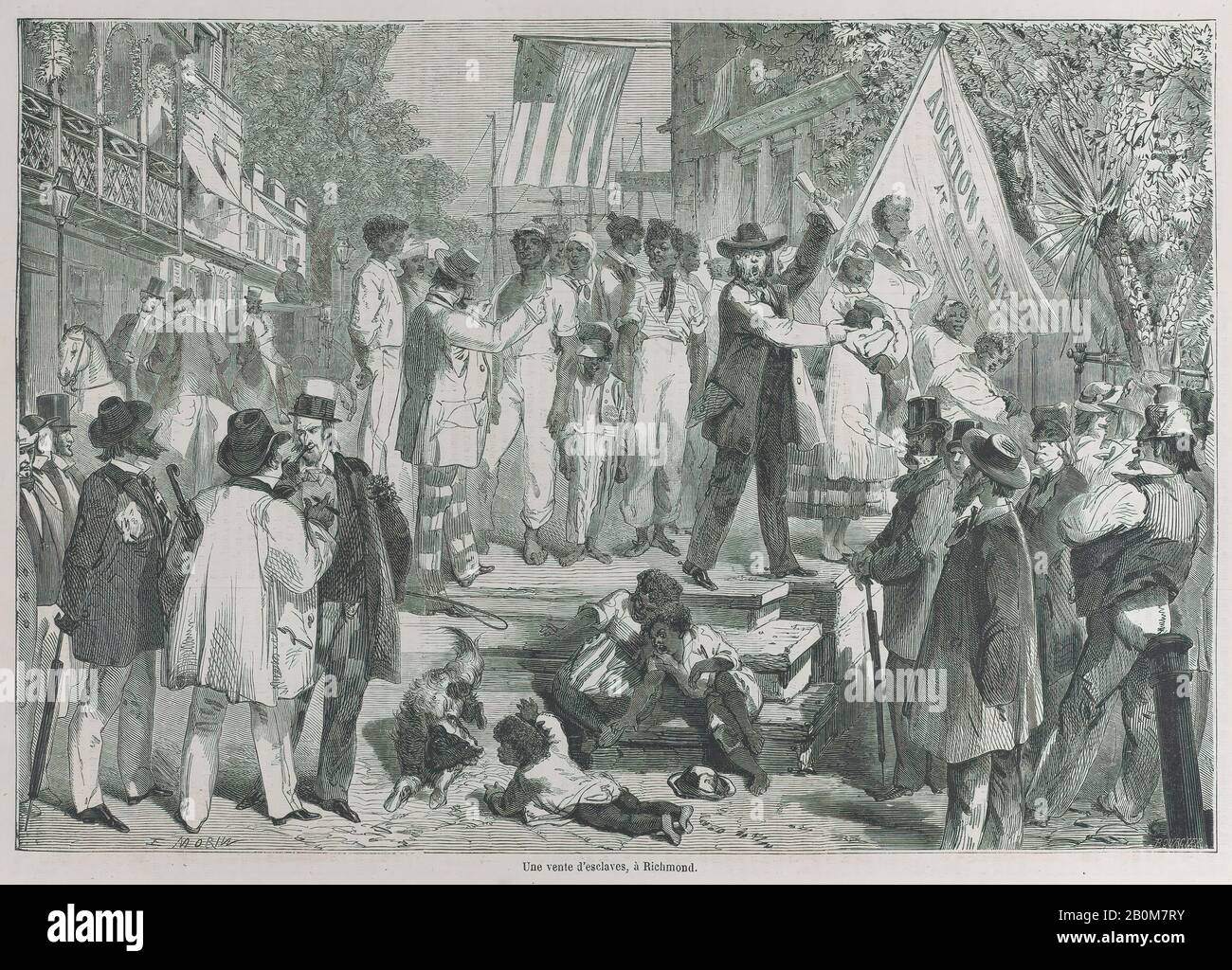 Bourcier, Une vente d'esclaves, à Richmond (A Slave Auction at Richmond ...
