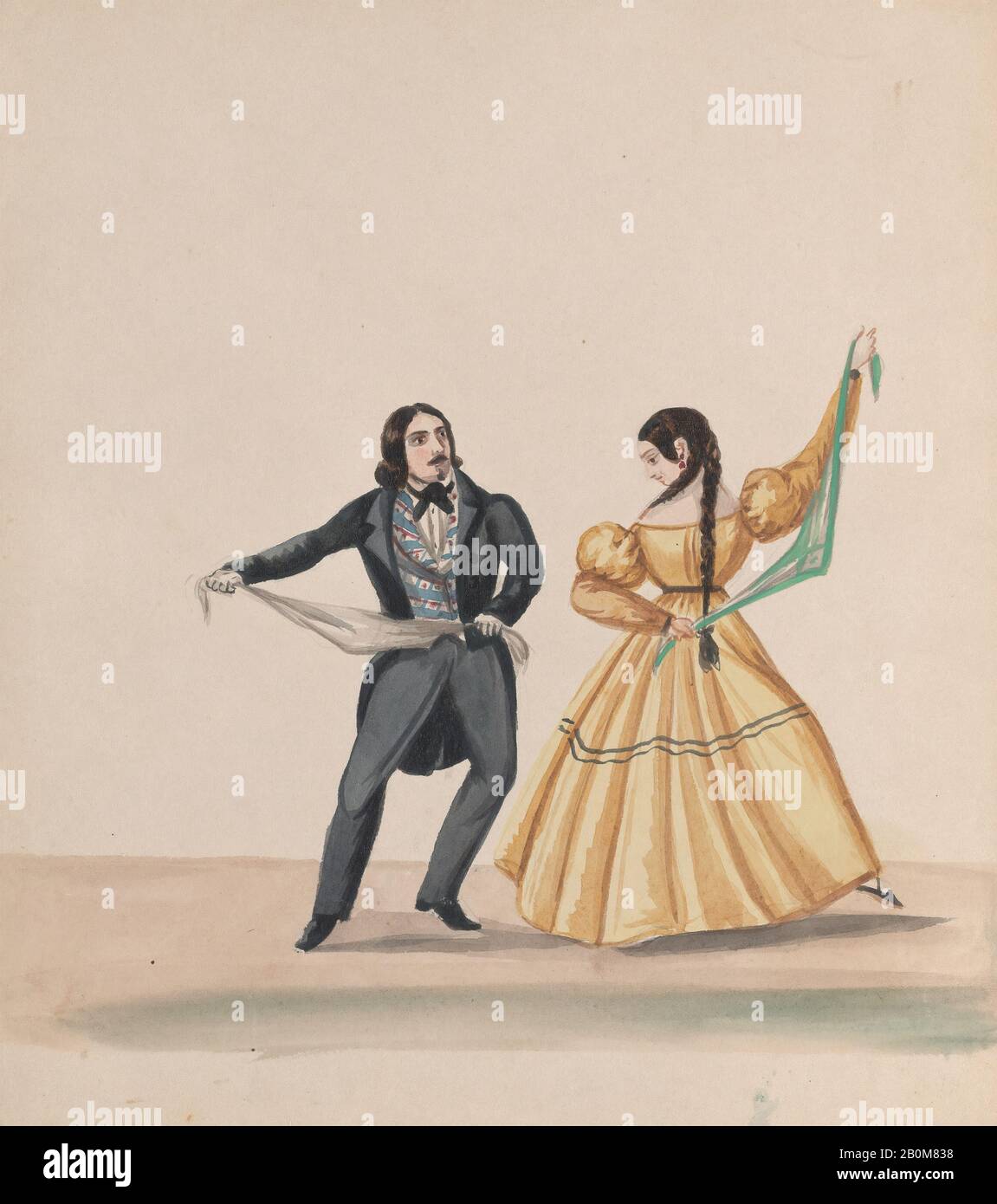 Attributed to Francisco (Pancho) Fierro, A man and a woman dancing ...