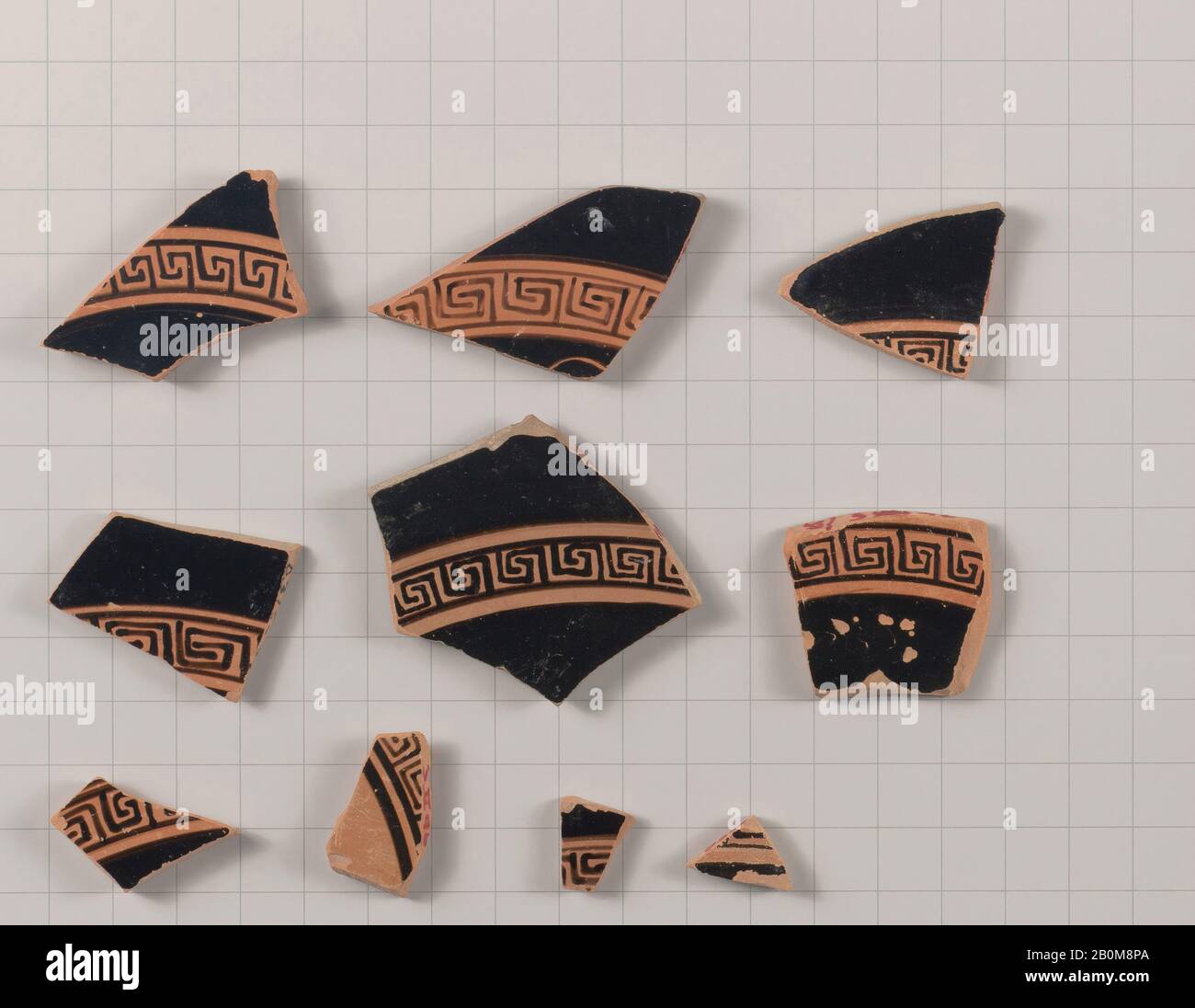 Terracotta fragments of kylikes (drinking cups), Greek, Attic, Archaic ...