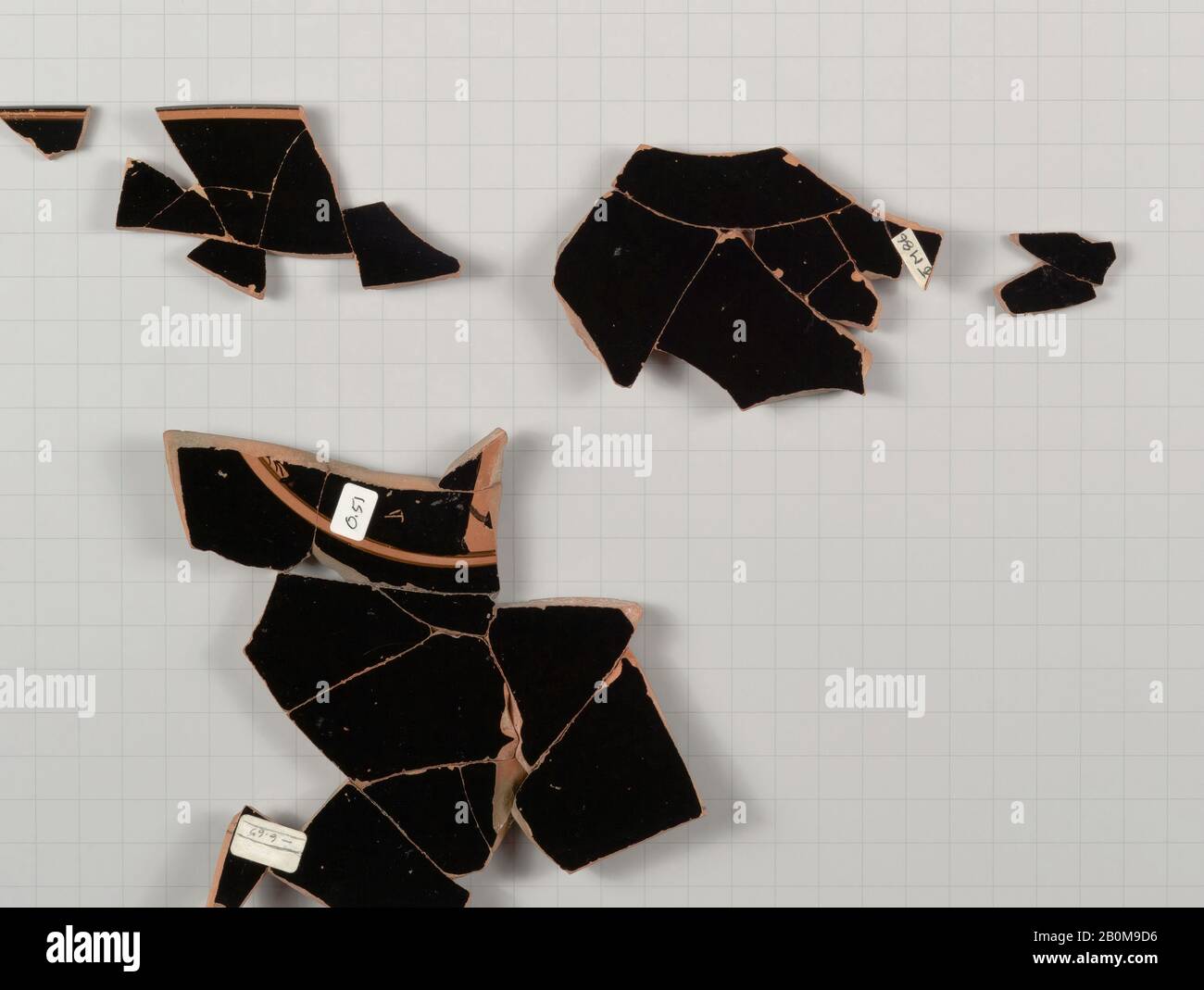 Terracotta fragments of a kylix: eye-cup (drinking cup), Greek, Attic ...