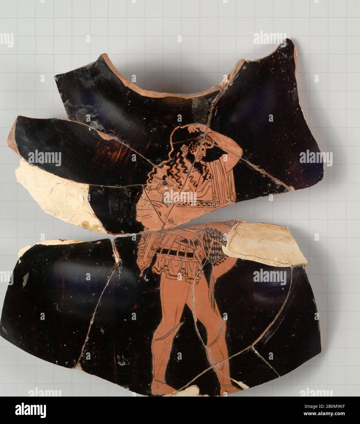 Terracotta fragments of a hydria: kalpis (water jar), Greek, Attic ...