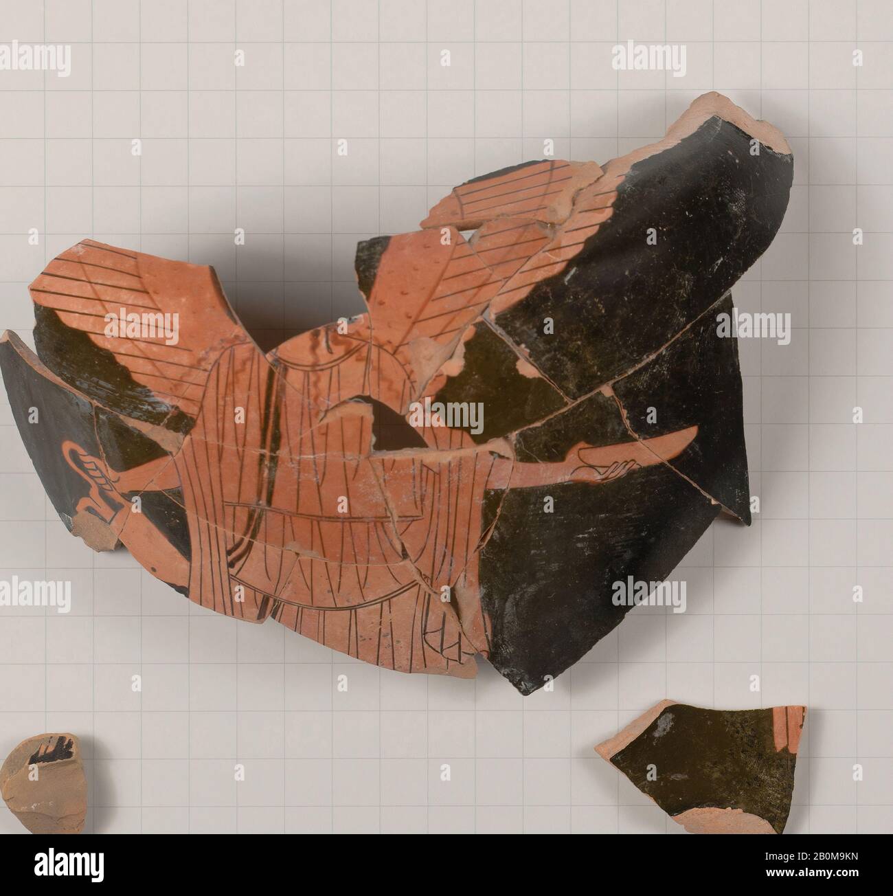 Terracotta fragments of a hydria: kalpis (water jar)?, Greek, Attic ...