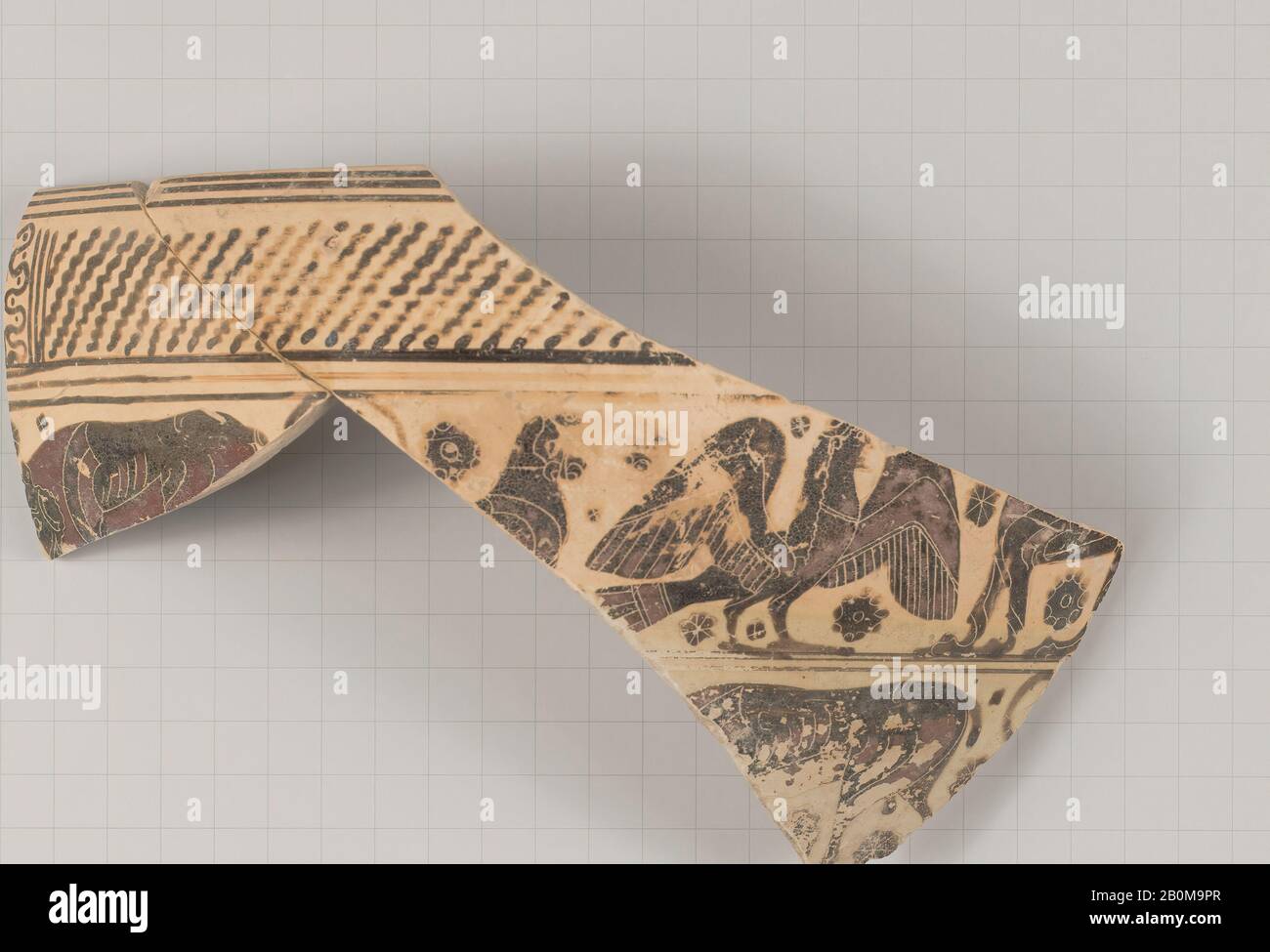 Terracotta fragment of an open shape, Greek, Corinthian, Corinthian ...