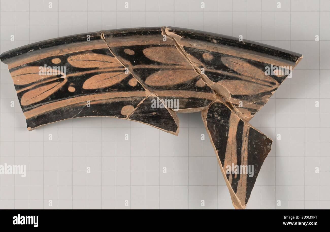 Terracotta fragment of a bell-krater (deep bowl), Etruscan, Classical ...