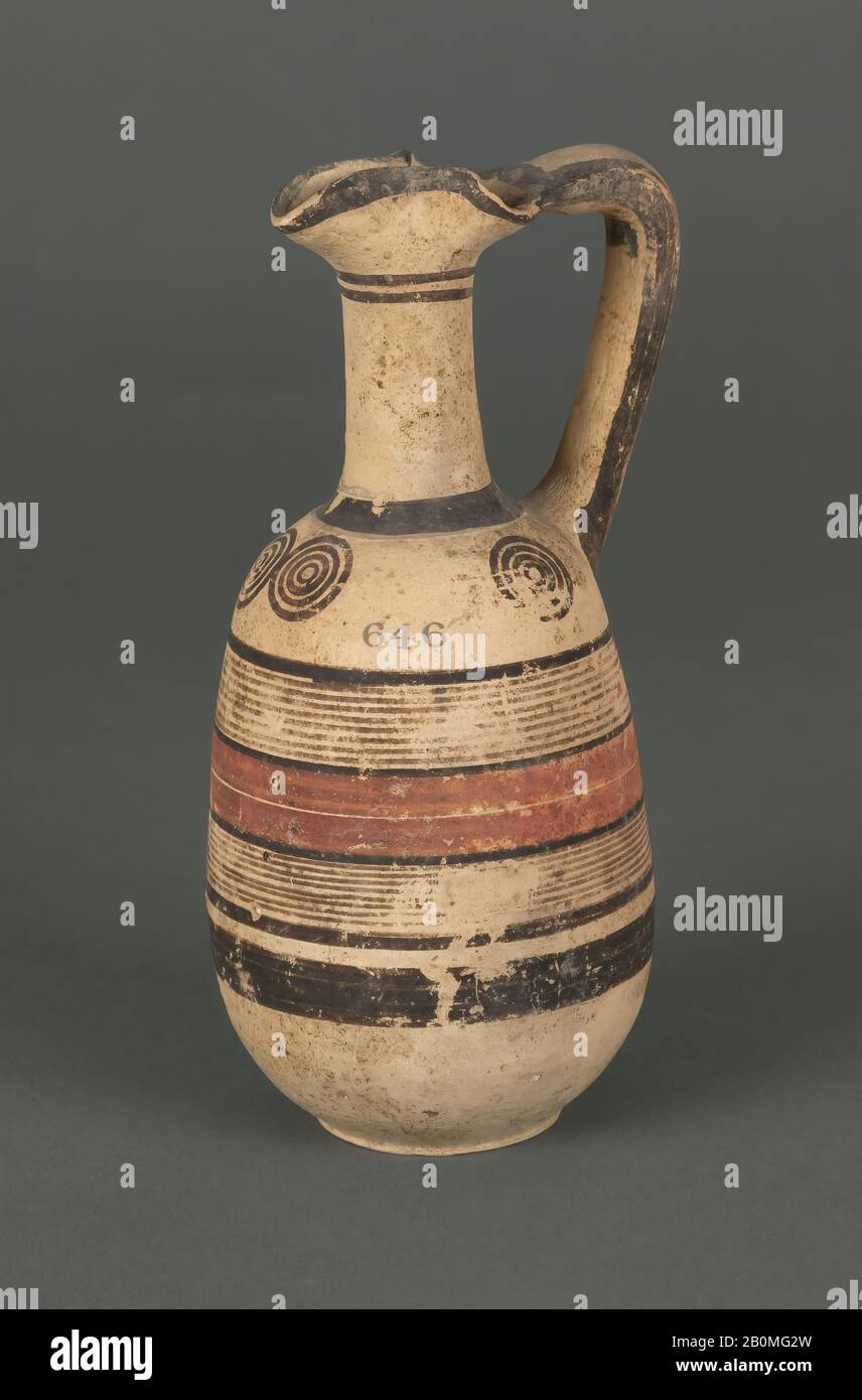 Jug, Cypriot, Cypro-Archaic II, Date 600–480 B.C., Cypriot, Terracotta ...