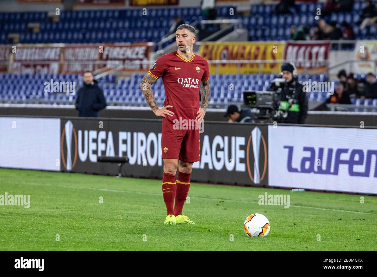 Aleksander Kolarov of AS Roma seen in action during the UEFA Europa ...