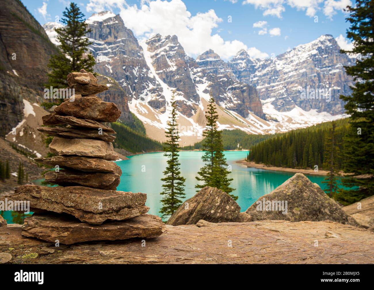 Moraine Lake near Lake Louise, in Banff Nationla Park, Alberta, Canada Stock Photo - Alamy