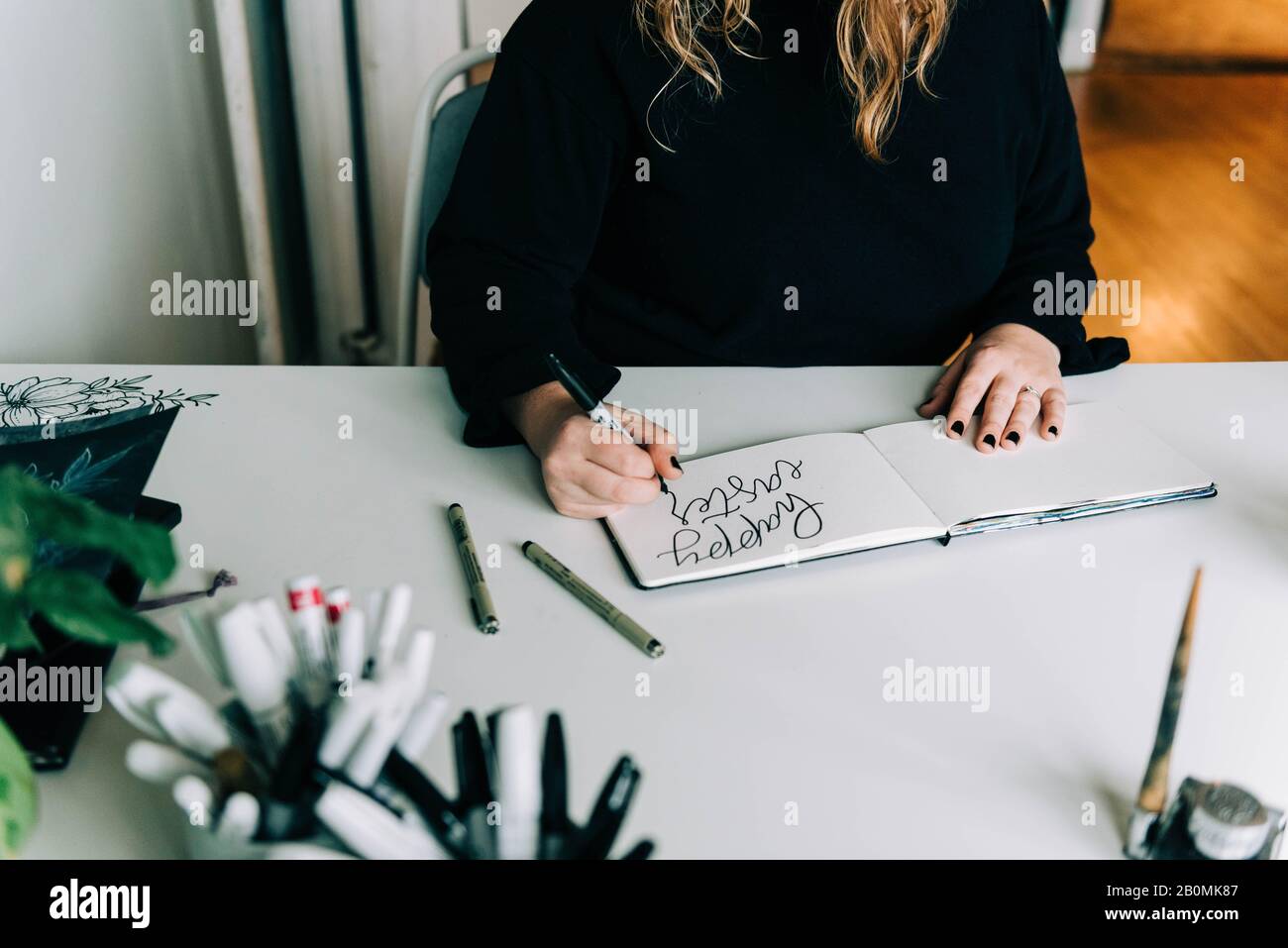 Calligraphy line book hi-res stock photography and images - Alamy