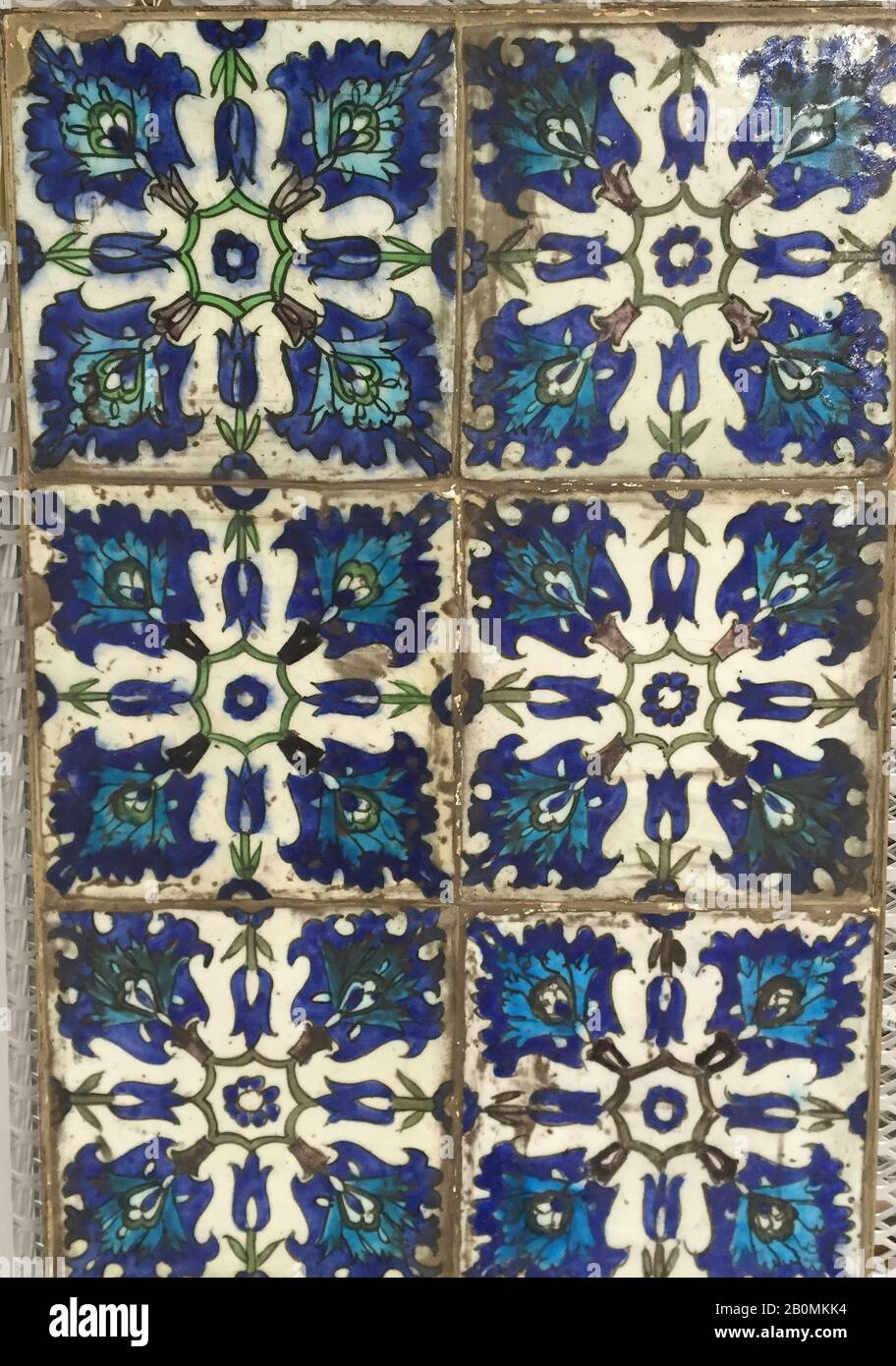 Tile, first half 17th century, Attributed to Syria, Stonepaste; glazed ...