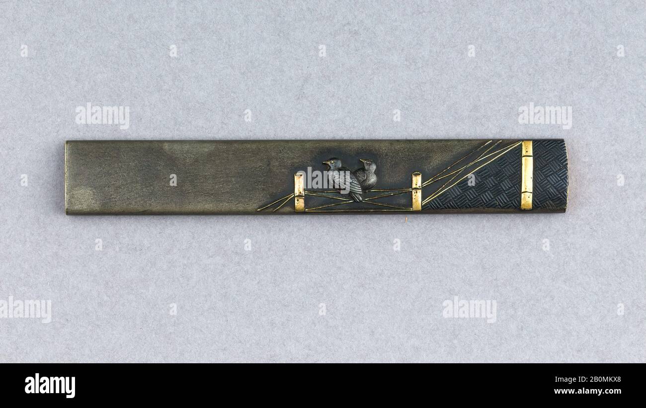 Knife Handle (Kozuka), Japanese, ca. 1615–1868, Japanese, Copper-silver ...
