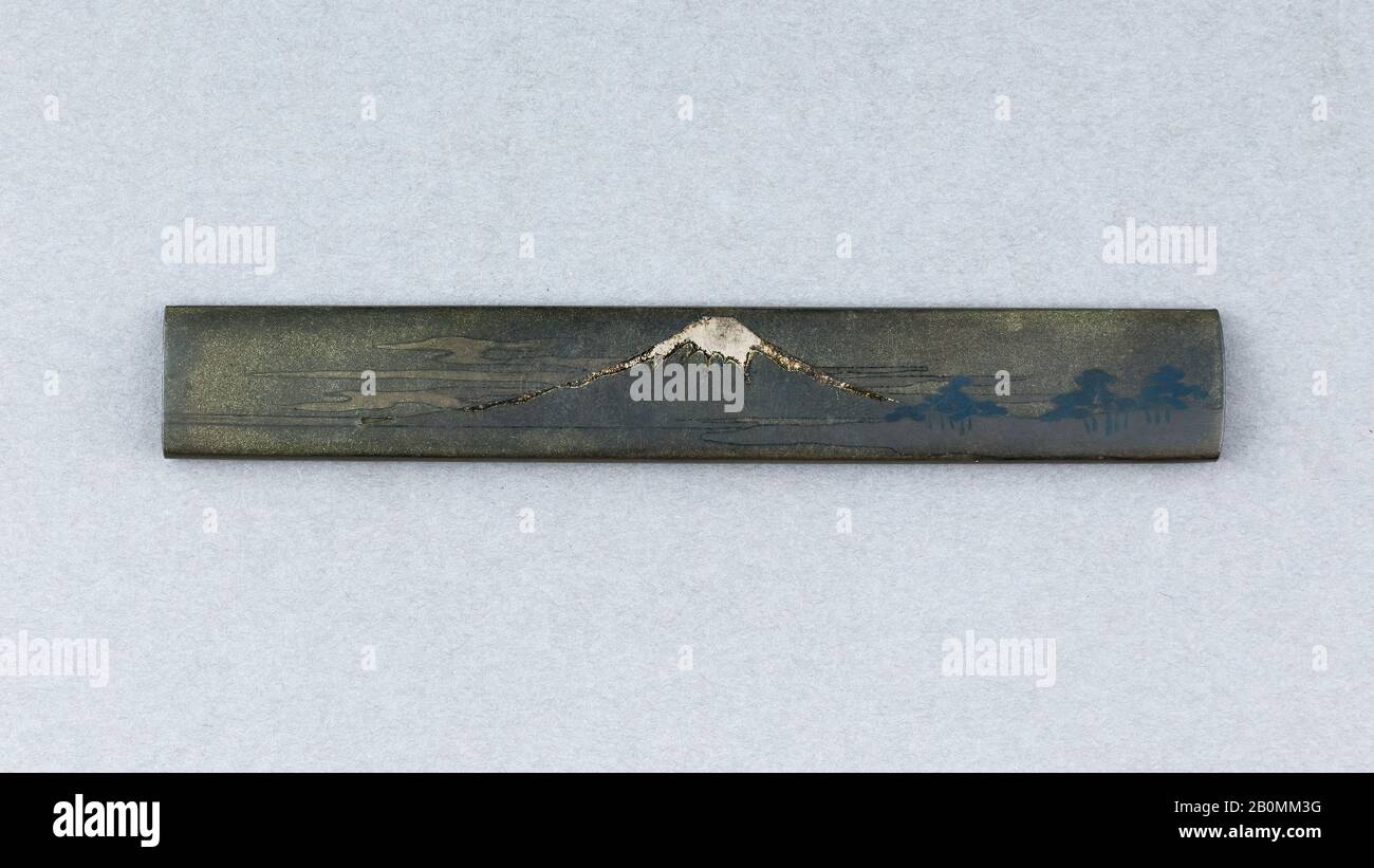 Knife Handle (Kozuka), Japanese, ca. 1615–1868, Japanese, Copper-silver ...