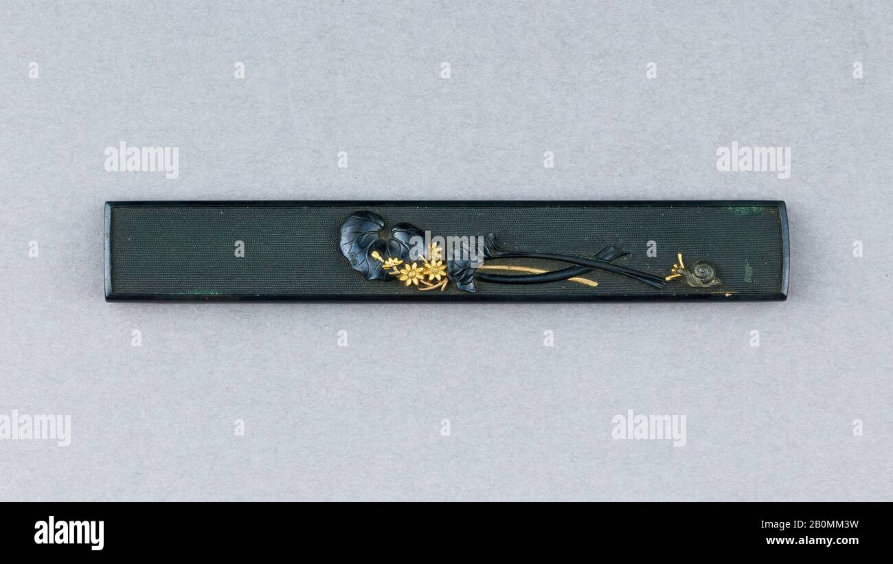 Knife Handle (Kozuka), Japanese, ca. 1615–1868, Japanese, Copper-gold ...