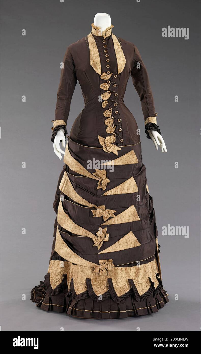 Wedding dress, American, 1879, American, silk Stock Photo - Alamy