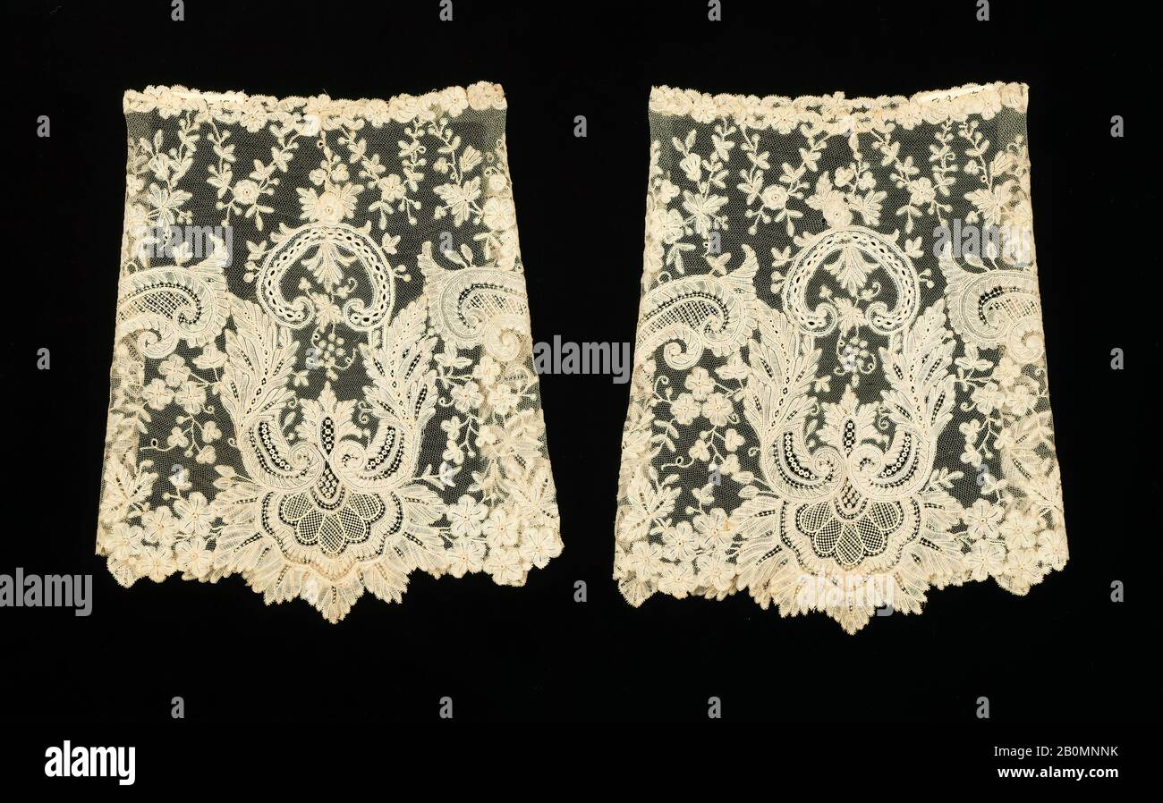 Cuffs, Flemish, mid-19th century, Flemish, linen Stock Photo - Alamy