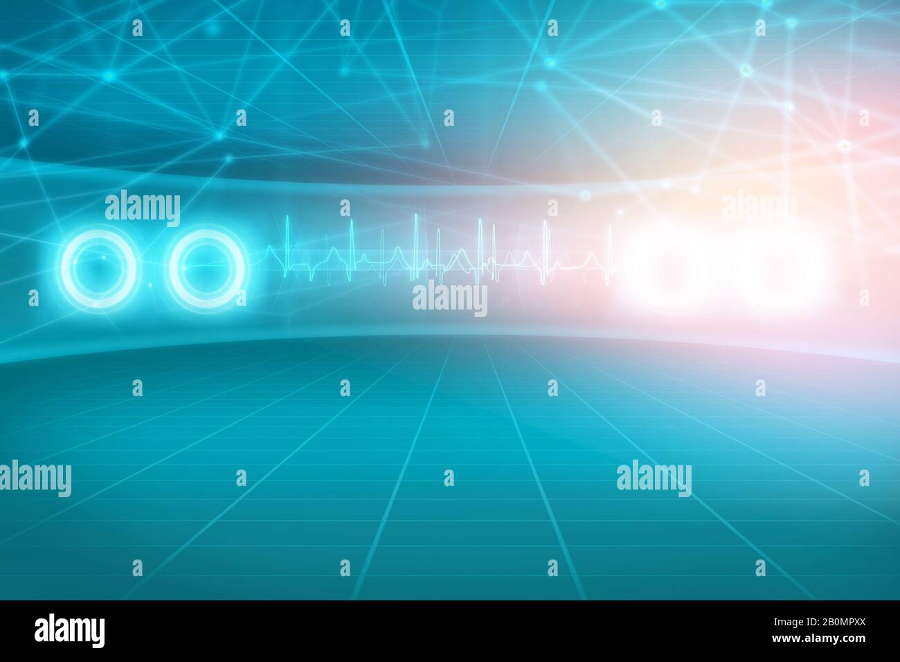 Abstract medical background with connection lines and medical lights ...