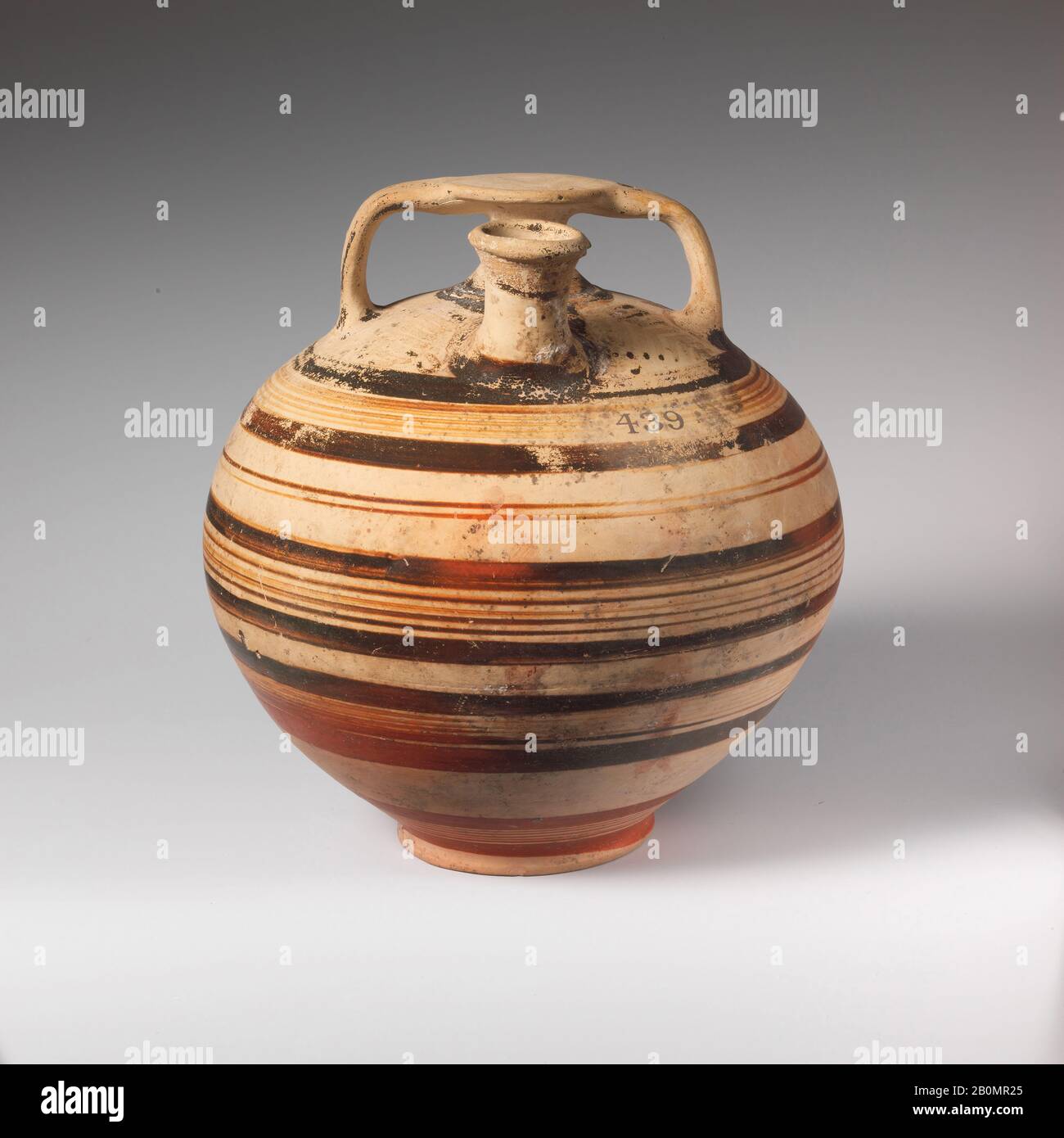 Terracotta stirrup jar, Mycenaean, Late Helladic IIIA2 late, Date ca ...