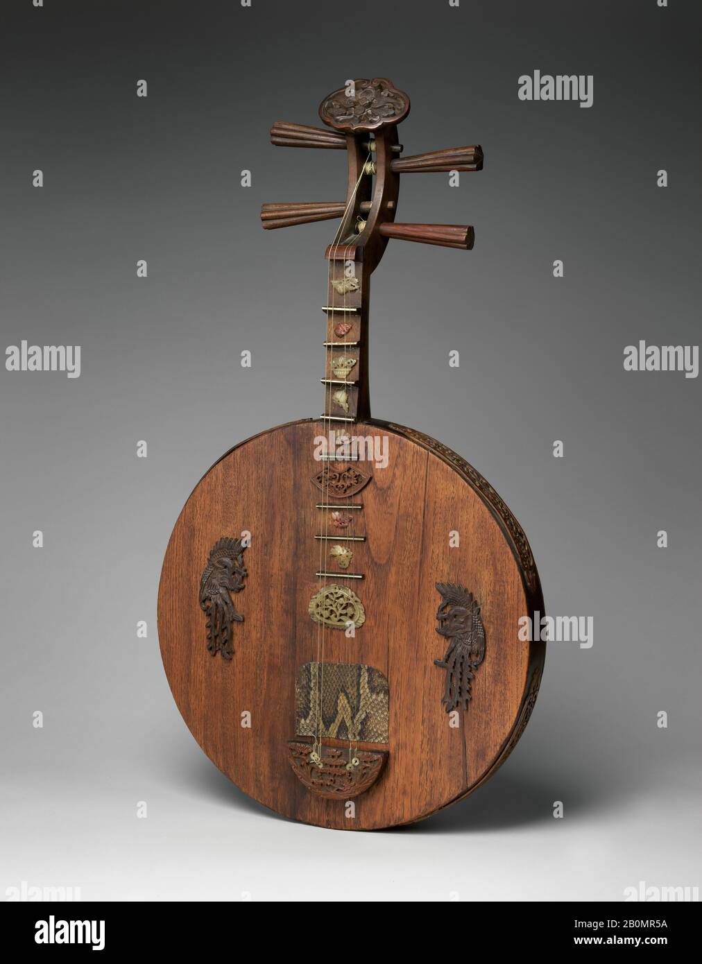 Gekkin, Japanese, ca. 1885, Japan, Japanese, Wood, jade, horn, gut ...